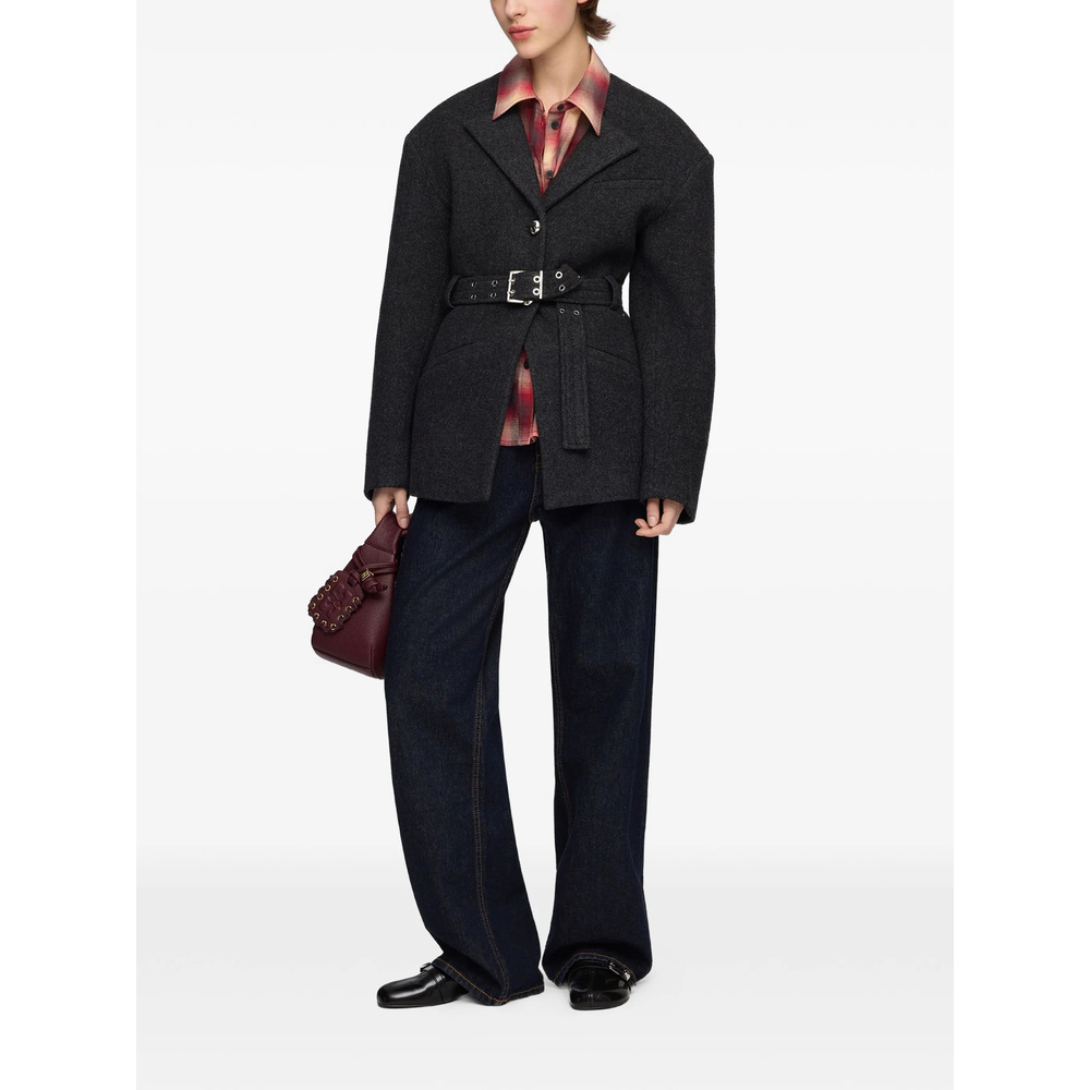 GANNI Ganni Belted Single-Breasted Jacket
